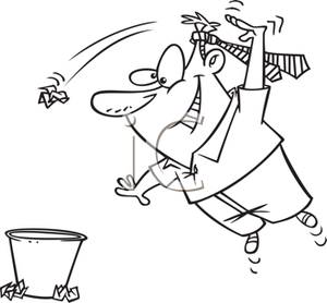 A_Man_Throwing_Wads_Paper_Into_a_Waste_Basket_Royalty_Free_Clipart ...