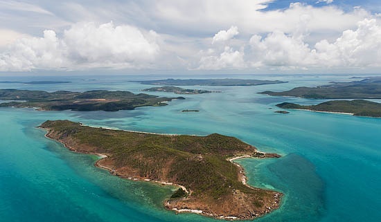Aerial view of Torres Strait Islands. Torres Strait, Queensland ...