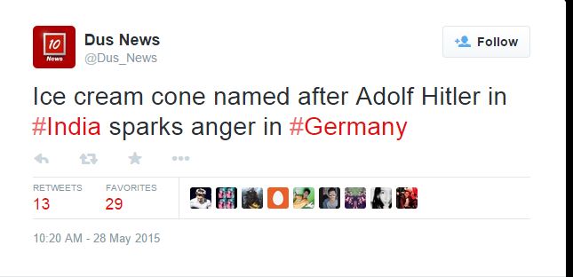 Ice Cream Cone Named After Hitler Sparks Anger In Germany - RVCJ Media