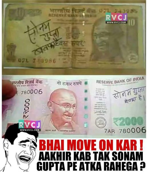 Bewafa Sonam Gupta Is Back On Rs 2000 Note! These Memes Will Make You ...