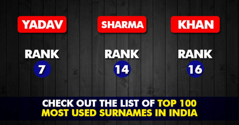 100 Most Popular Surnames In India! Check Out Which One Is On The First ...