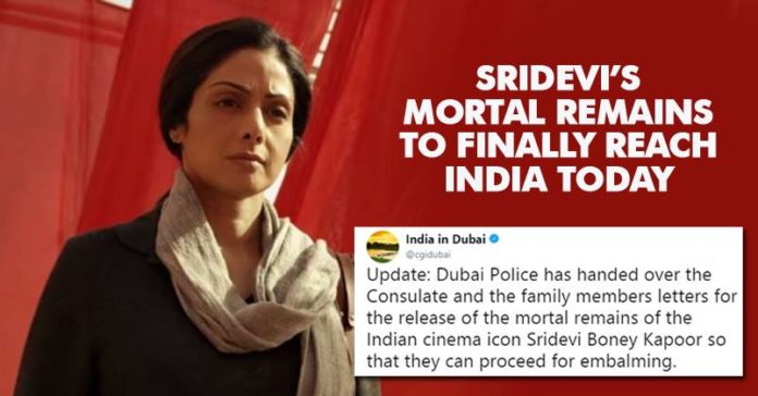 Sridevi's Mortal Remains Get Clearance After 3 Days. To Be Brought To ...