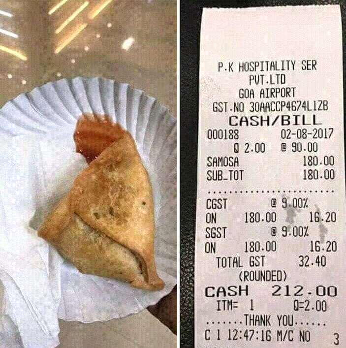 One Samosa At Goa Airport Costs Really High. Netizens Are Busy Trolling ...